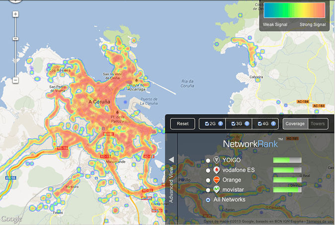 OpenSignal, mapas de cobertura generados por los usuarios | MÁSMÓVIL